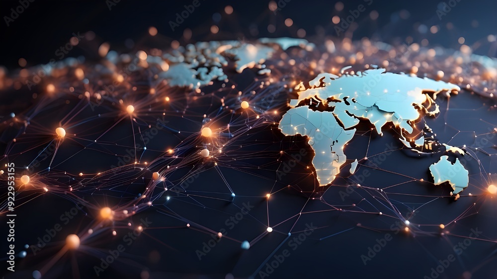 An electronic depiction of international communication networks ...