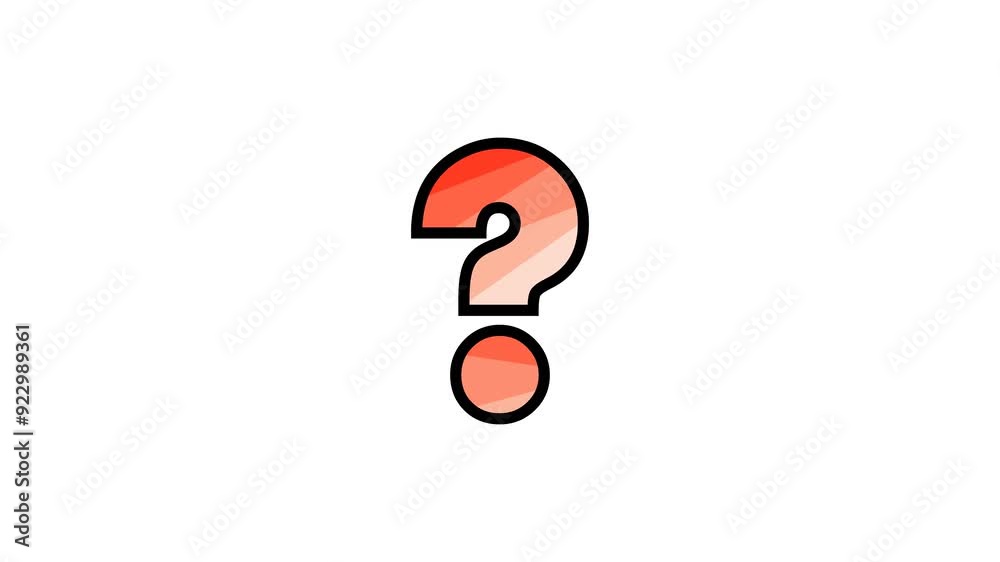 Question mark, concept with alpha channel. 2d micro animation, cartoon ...