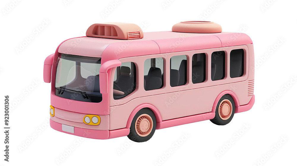Cute pink bus model with a friendly design, perfect for children's ...
