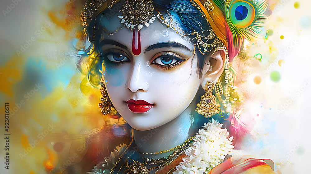 Beautiful digital painting of lord Krishna, the beloved deity, perfect ...