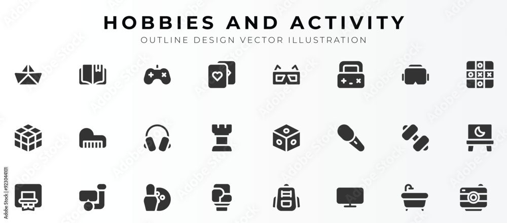 Hobbies And Activity icon pack isolated on white background. for your ...