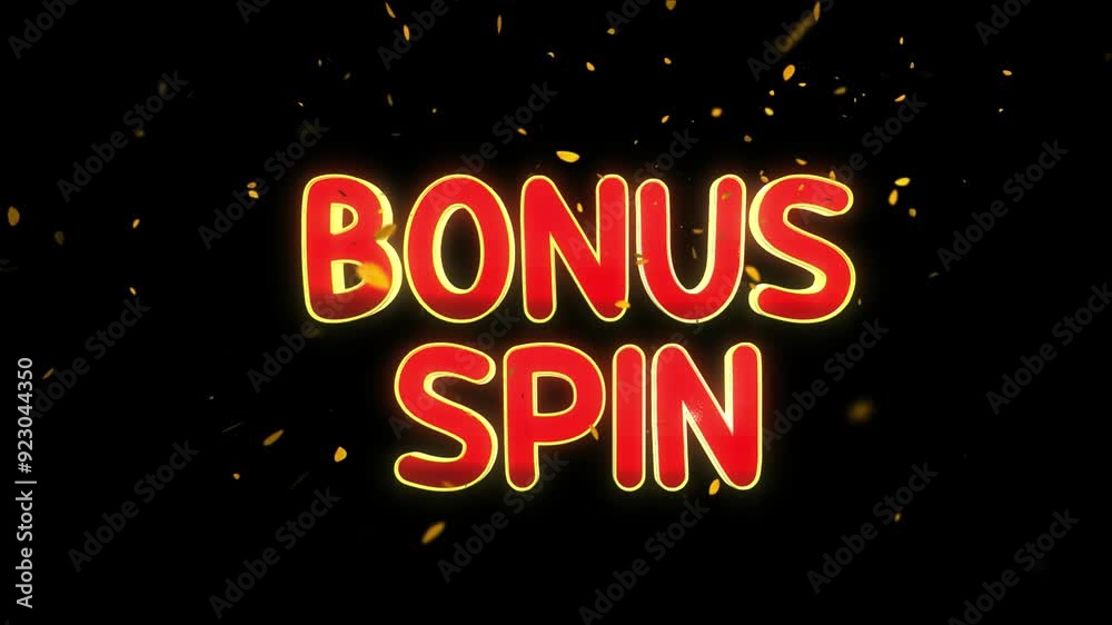Bonus Spin animation text with cinematic intro style, black and green ...