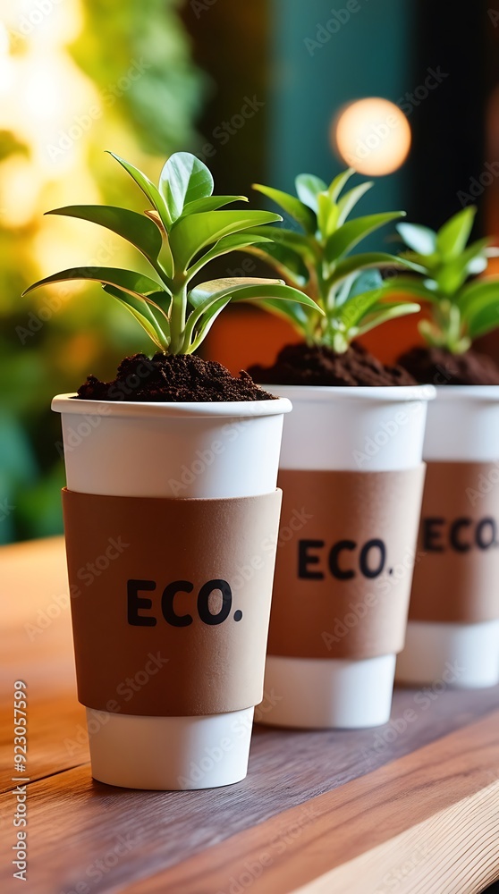 Eco-friendly paper coffee cup for takeaway, perfect for environmentally ...