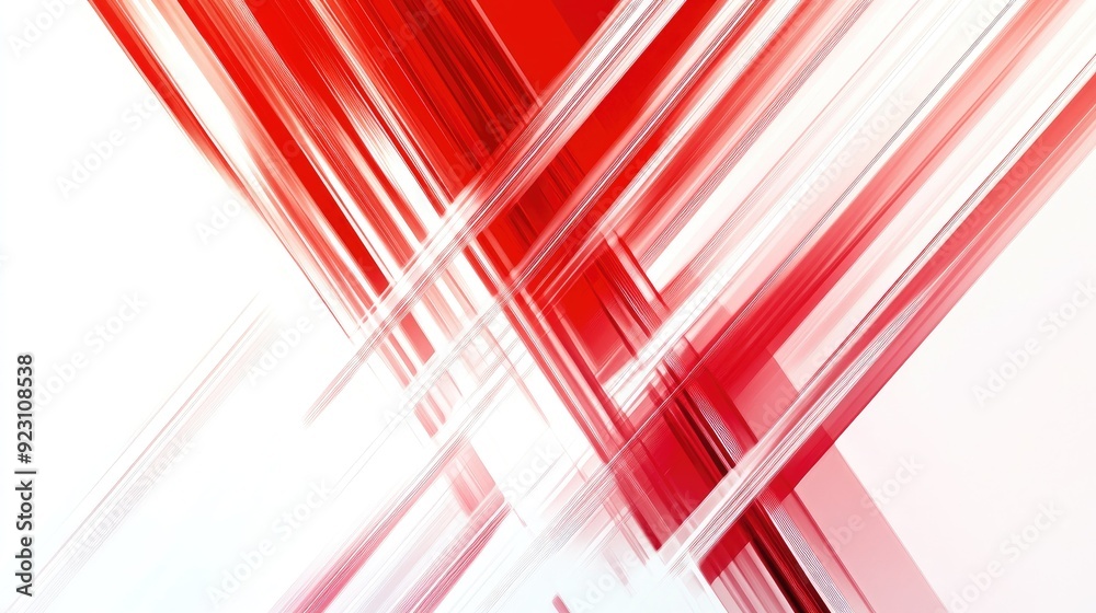Abstract design with striking red and white stripes set against a ...