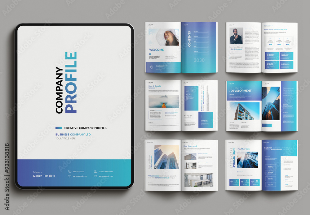 Company Profile Design Template Stock Template | Adobe Stock