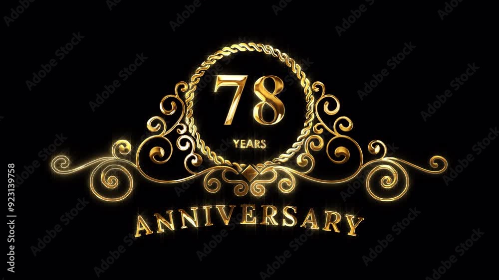 78th Anniversary Celebration. Happy 78 Years Anniversary Animation in ...