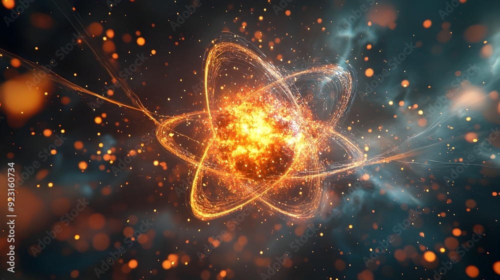 Dramatic and vivid depiction of the nuclear fission process ...