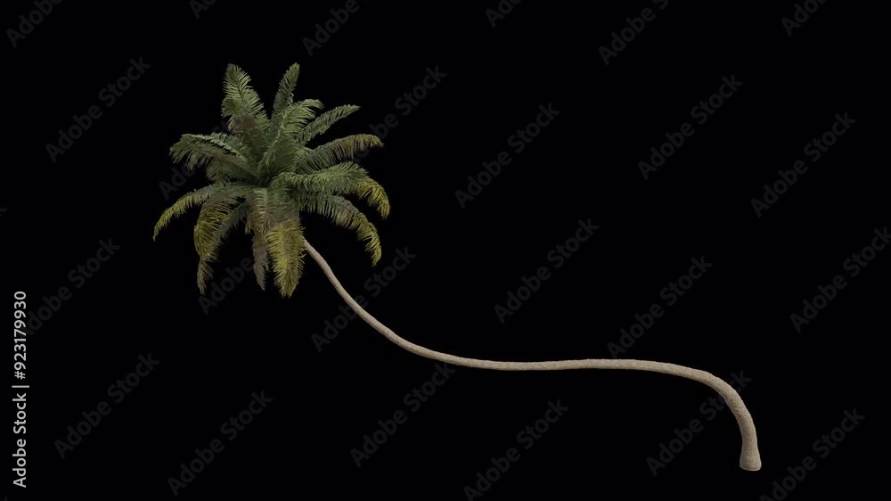 Coconut Tree blowing in the wind. Wind blows the Coconut Palm Tree ...