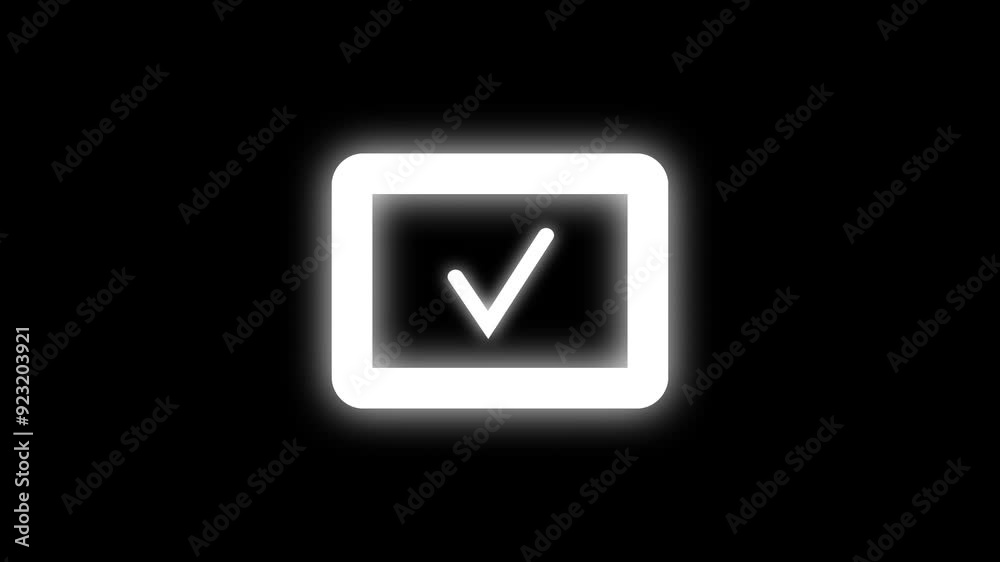 check mark sign or tick mark icon animation with round box. confirm ...