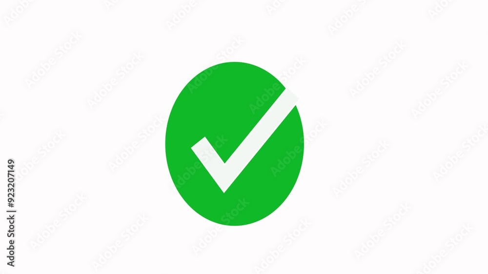 green check mark sign or tick mark icon animation. confirm symbol ...