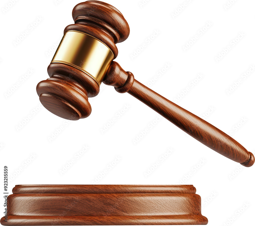 Judge gavel and podium sticker transparent background PNG clipart Stock ...