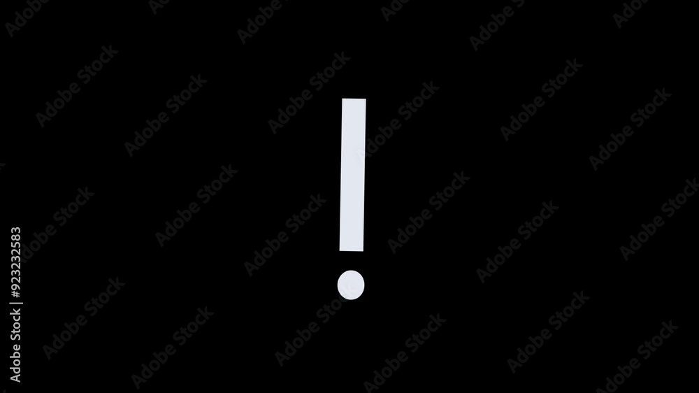 exclamation mark,question mark or Exclamatory icon on black screen ...