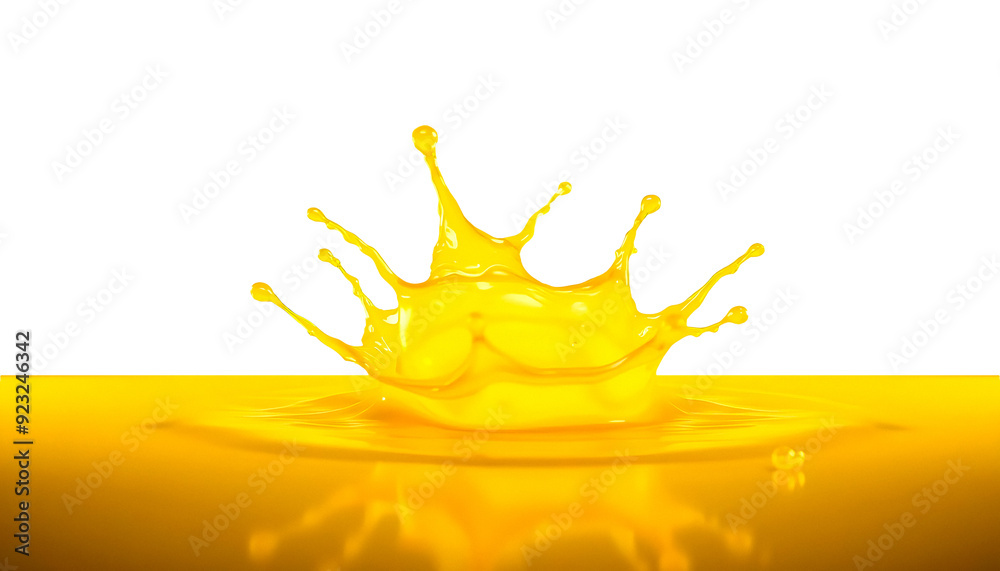Dynamic yellow mango splash isolated on Png background with drops and ...