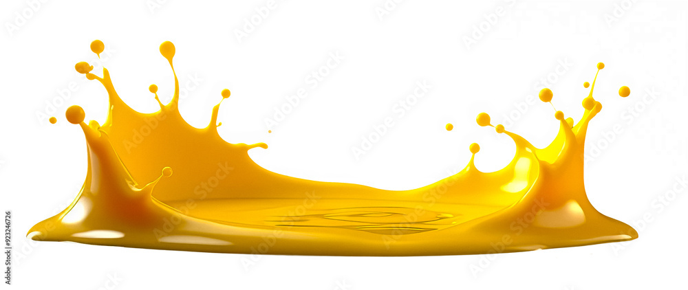 Dynamic yellow mango splash isolated on Png background with drops and ...