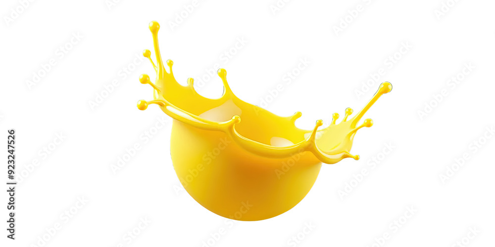 Dynamic yellow mango splash isolated on Png background with drops and ...