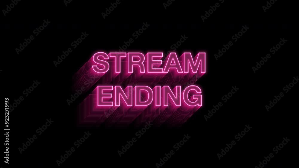Stream Ending Kinetic Glowing Stream And Podcast Title Loop On Black ...
