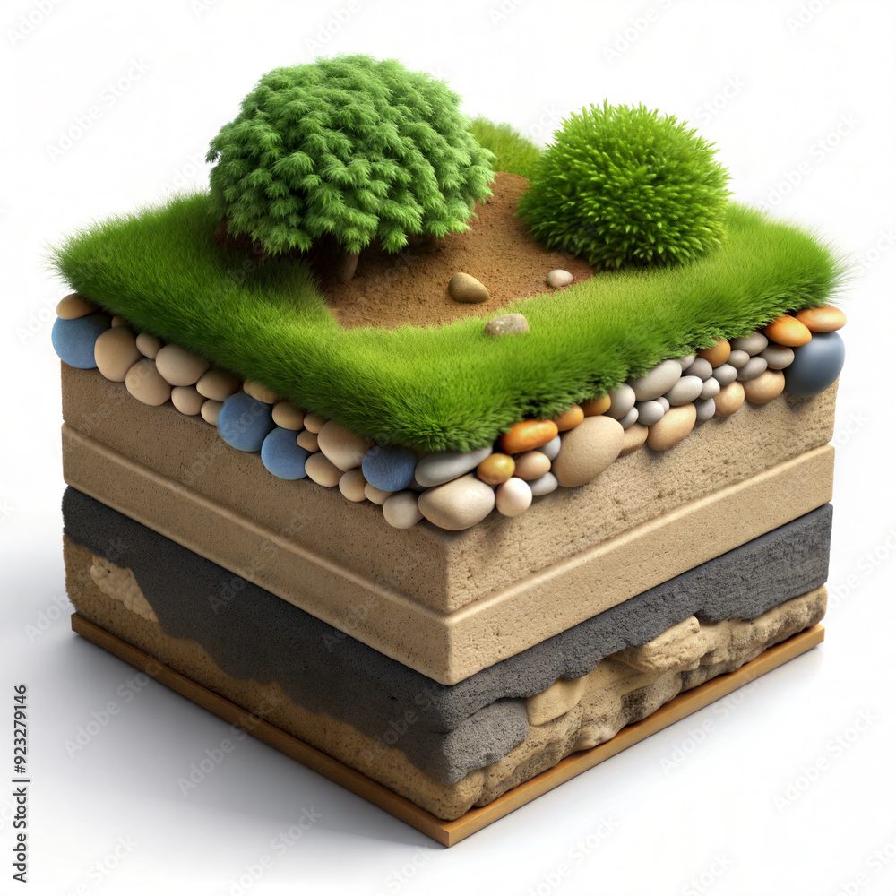 Artificial landscape and soil section. The concept of studying ...