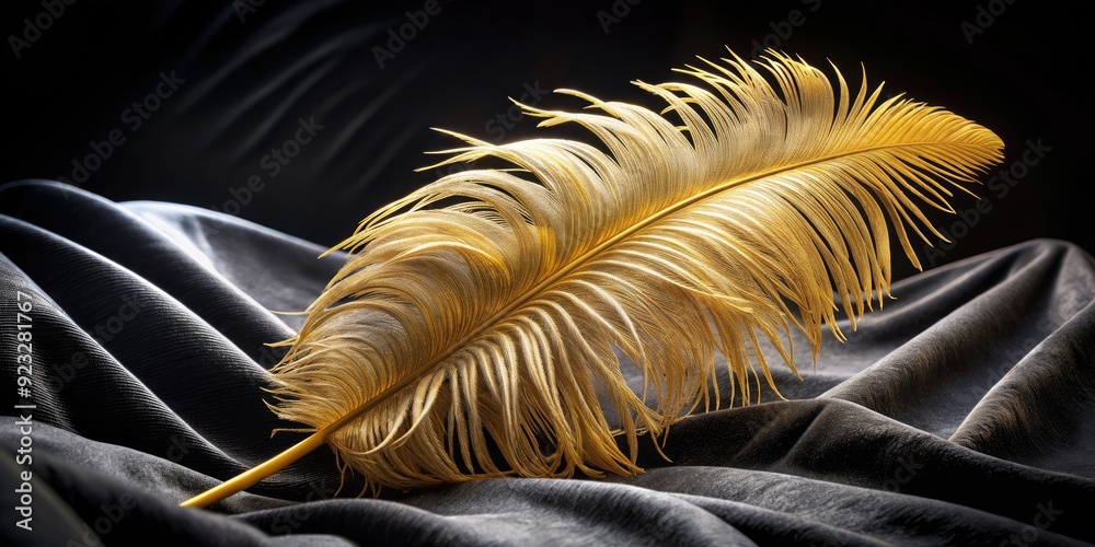 stunning close up of regal ostrich feather intertwined with luxurious ...