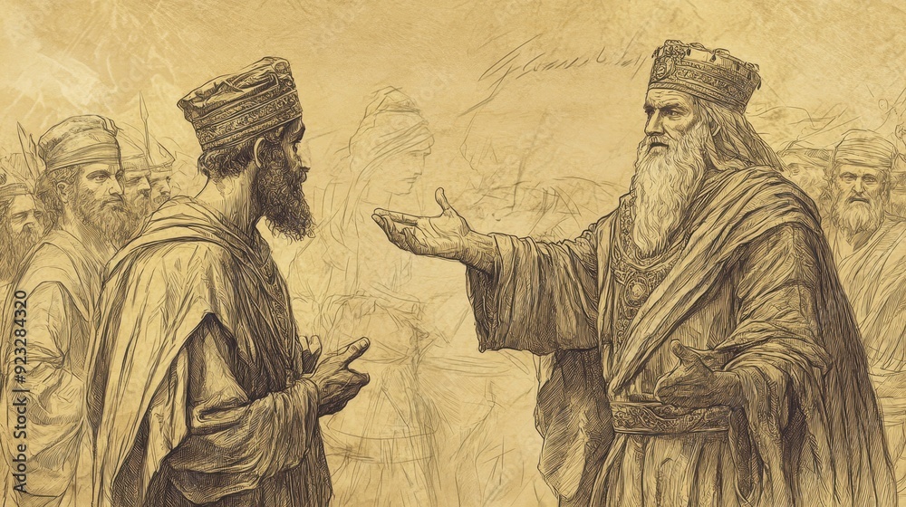 Biblical Illustration of The Revolt Against Rehoboam: Prophet Shemaiah ...