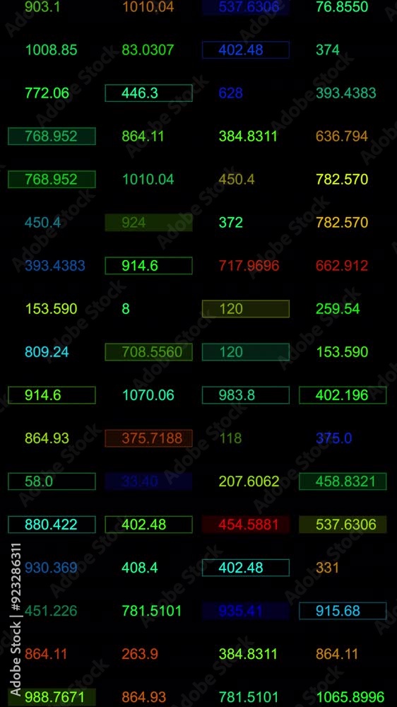 Digital data numbers table HUD Technology Sci Fi 2D texture. User ...