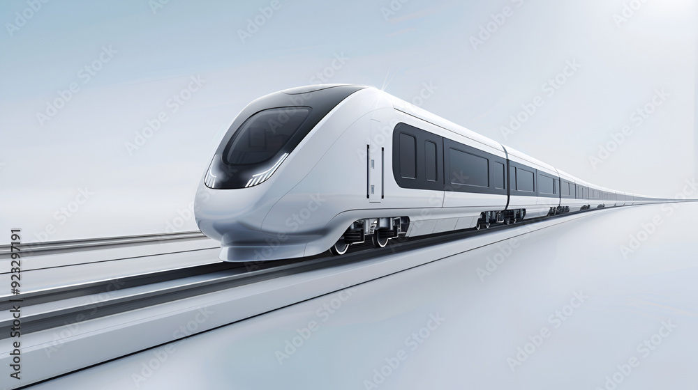 Highspeed railway transport train from future for transportation on ...