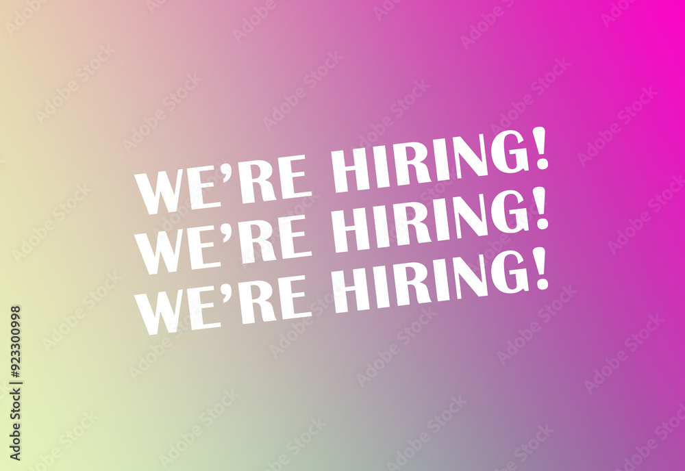 We're Hiring yellow and purple gradient graphic. Colorful jobs ...