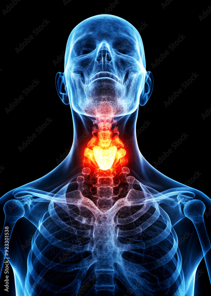 X-Ray Image of Enlarged Thyroid Gland: Detailed Visualization on a ...