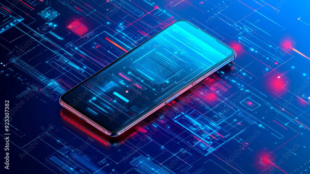 "Mobile application development concept. Develop software and hardware ...