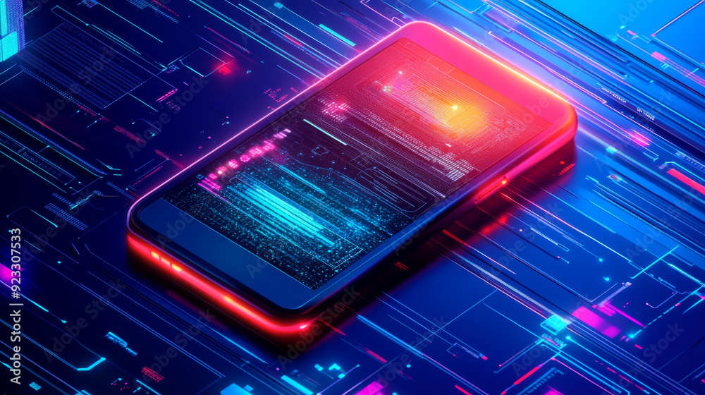 "Mobile application development concept. Develop software and hardware ...