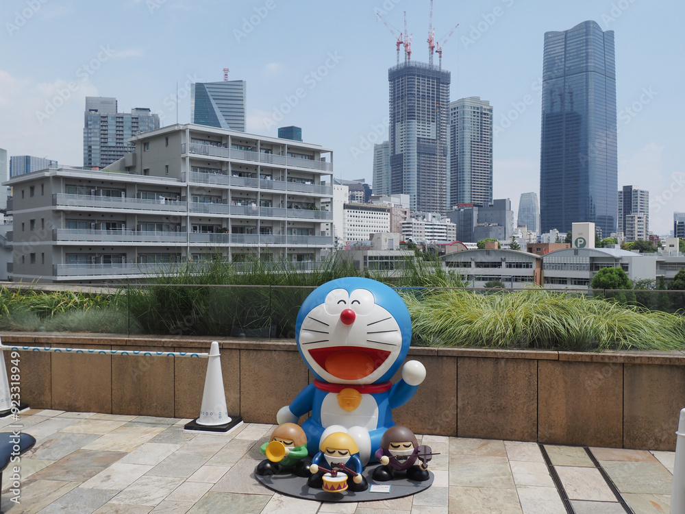TOKYO, JAPAN - August 14, 2024: Model of the character Doraemon at the ...