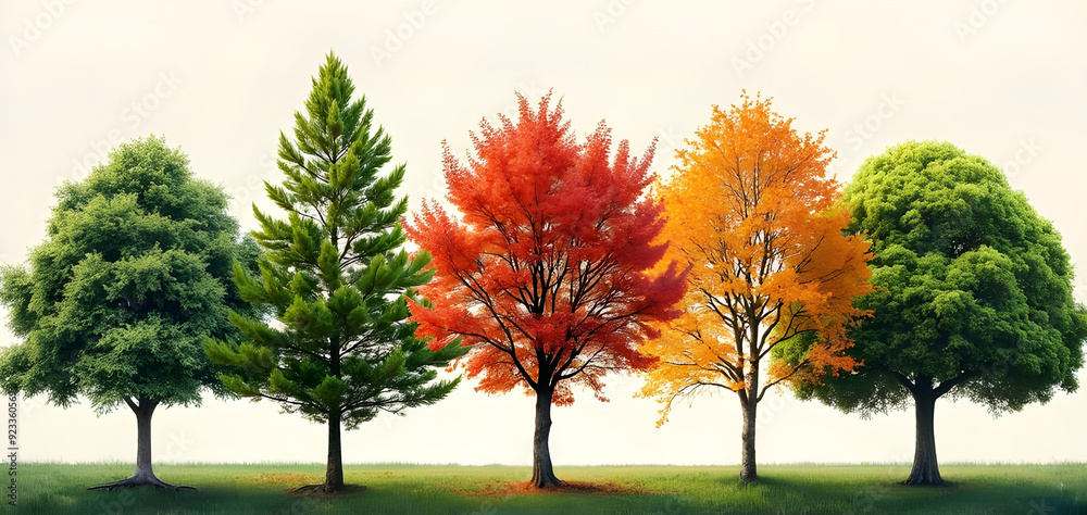 Beautiful Trees in Different Colors and Varieties - Vibrant and Diverse ...