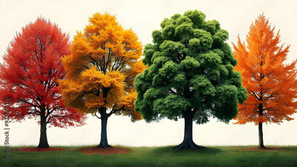 Beautiful Trees in Different Colors and Varieties - Vibrant and Diverse ...