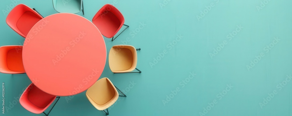 Collective innovation with shared responsibilities flat design top view knowledge sharing theme ...