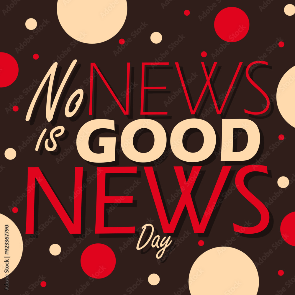 No News is Good News Day event motivation banner. Bold text with ...