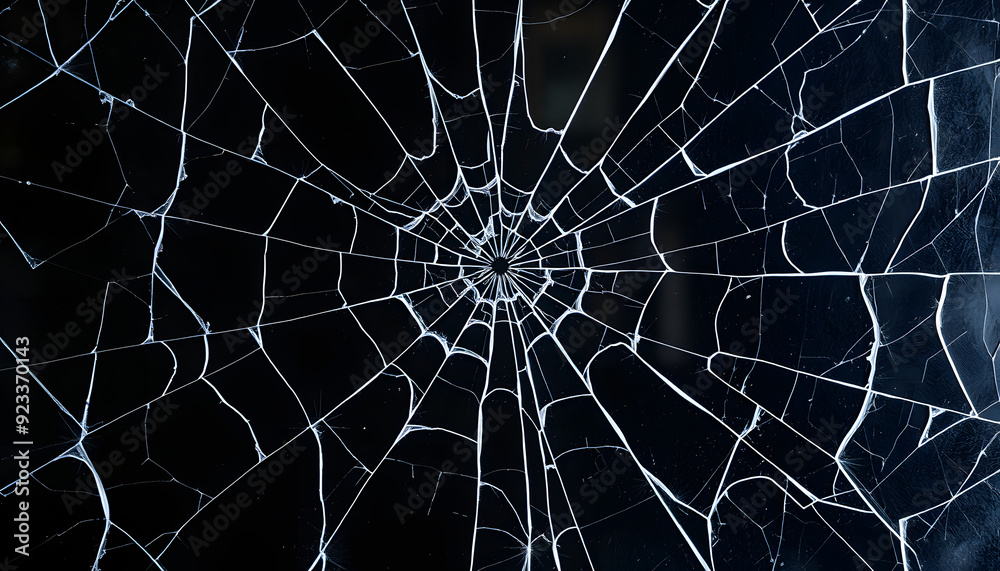 Cracked glass screen window overlay isolated cutout on transparent ...