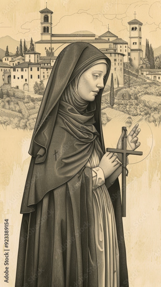 Illustration of Prayer of St. Clare of Montefalco in 13th-Century ...