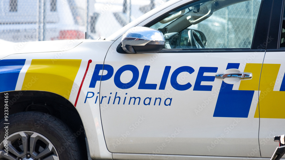 Close up of New Zealand police car for national police service and ...