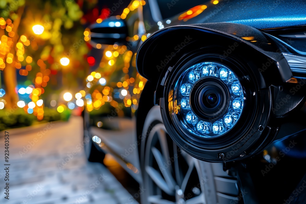 A high-resolution security camera capturing clear footage of a vehicle ...