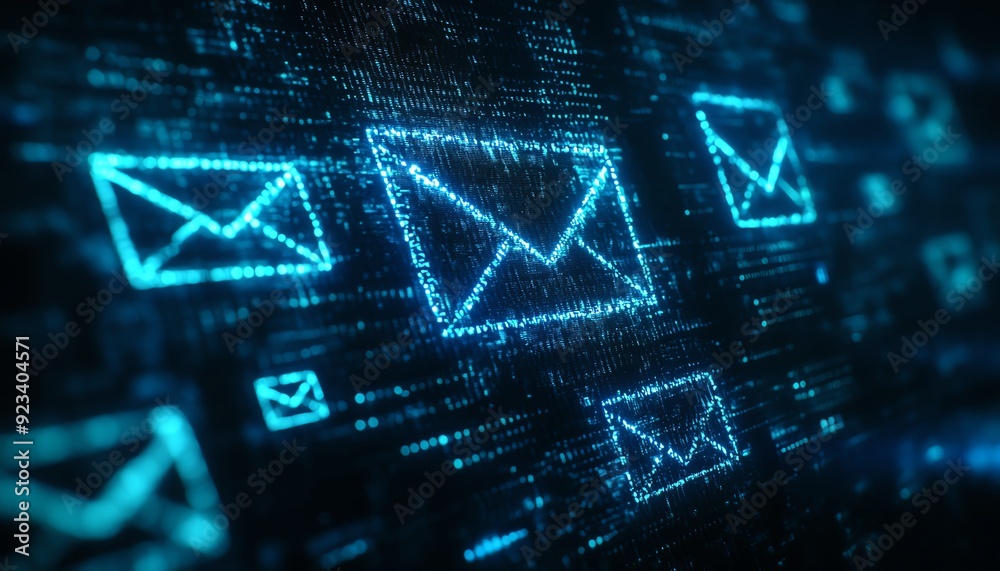 Detailed view of a darknet email service interface on a screen, dark ...