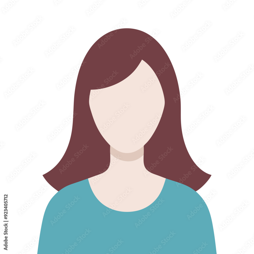 Faceless Female Avatar Vector Illustration for Profile Picture ...