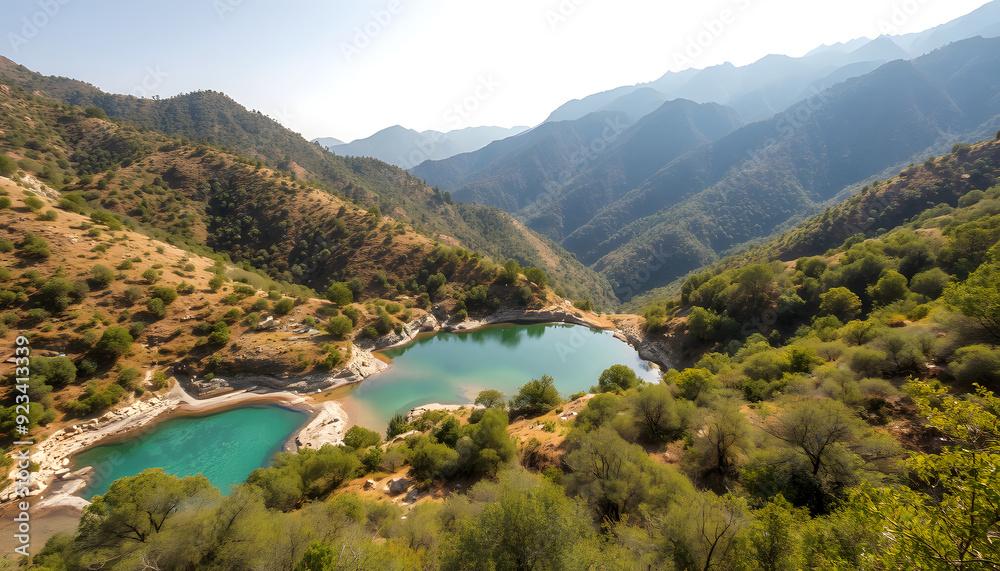 Landscape of natural pools in the mountains of Hierve el Agua, Oaxaca ...