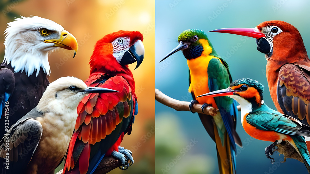Beautiful and Colorful Birds of Different Varieties - Vibrant and ...