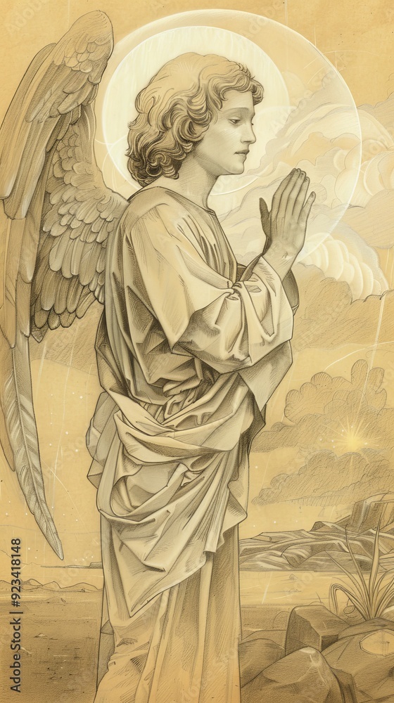 The painting of St. Gabriel the Archangel in Annunciation, Biblical ...