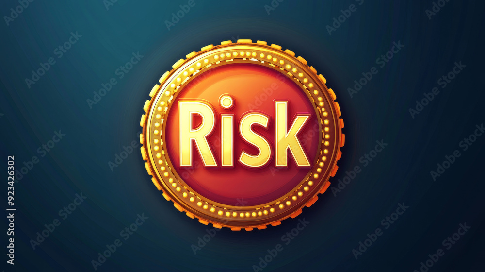"A vector icon or logo symbol for 'Risk' featuring a high-contrast ...