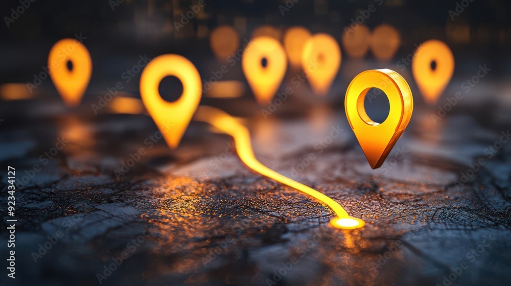 GPS asset tracking A detailed map interface with markers showing the ...