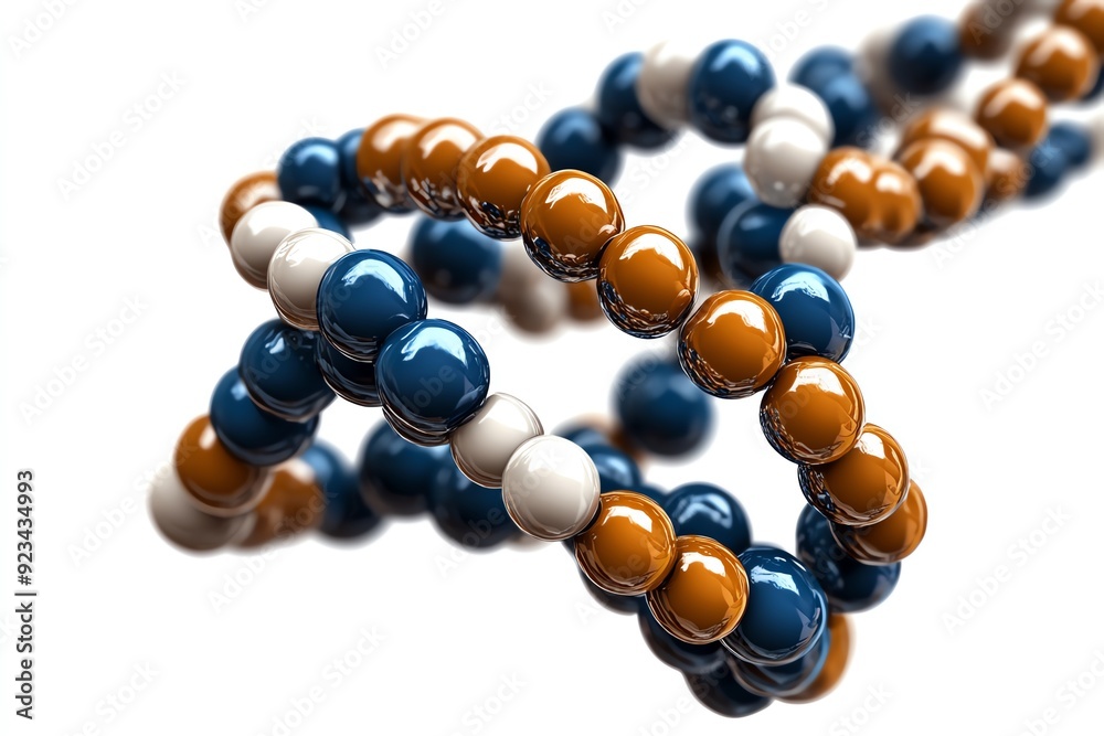 A simple line drawing of a molecule of RNA, focusing on its single ...