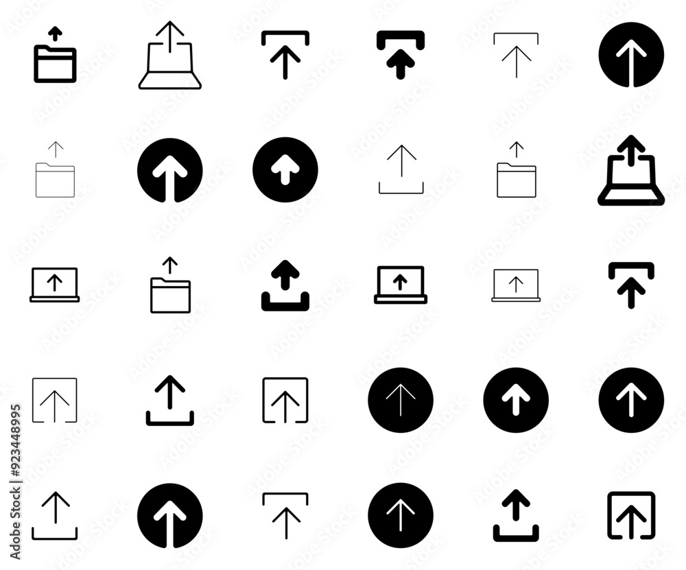 Set Of Export Icons Collection Isolated Silhouette Solid Icons ...