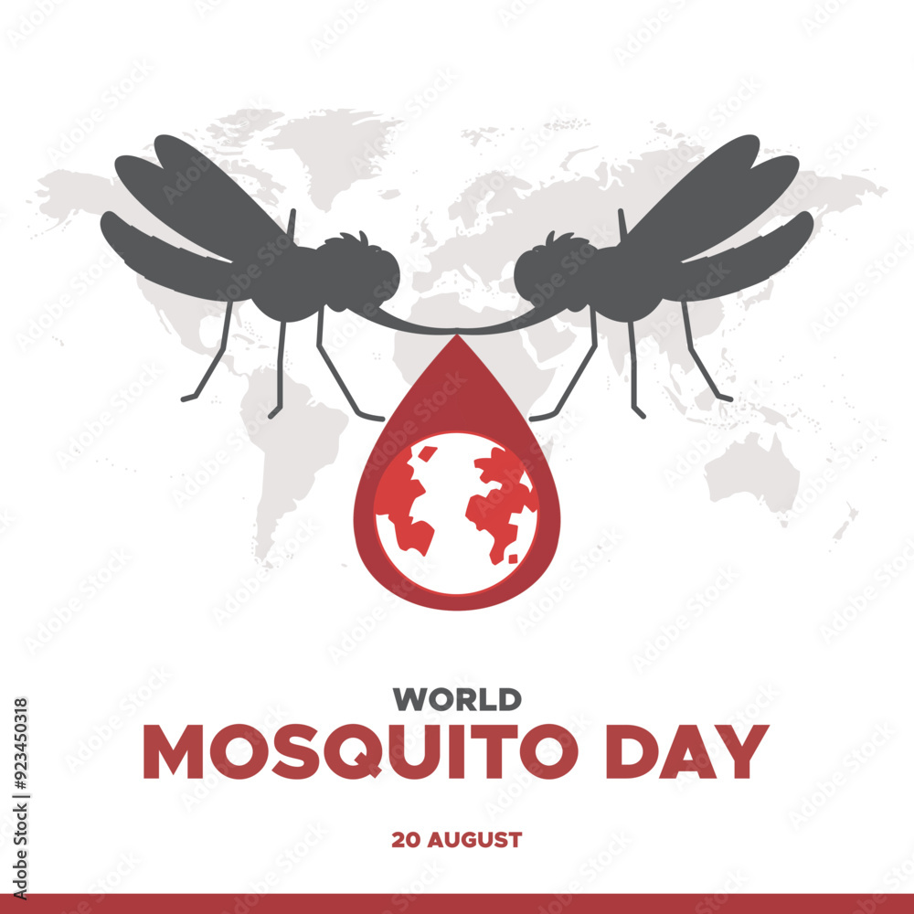 World Mosquito Day, 20 August, Mosquito Day Greeting Card, editable ...