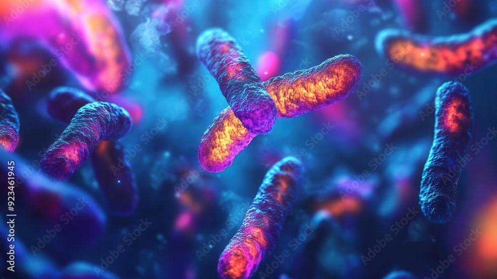 Chromosomes aligning during meiosis, captured under a microscope with ...