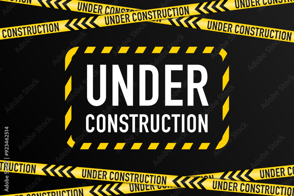 Abstract black under construction. Warning tape. Construction tape ...